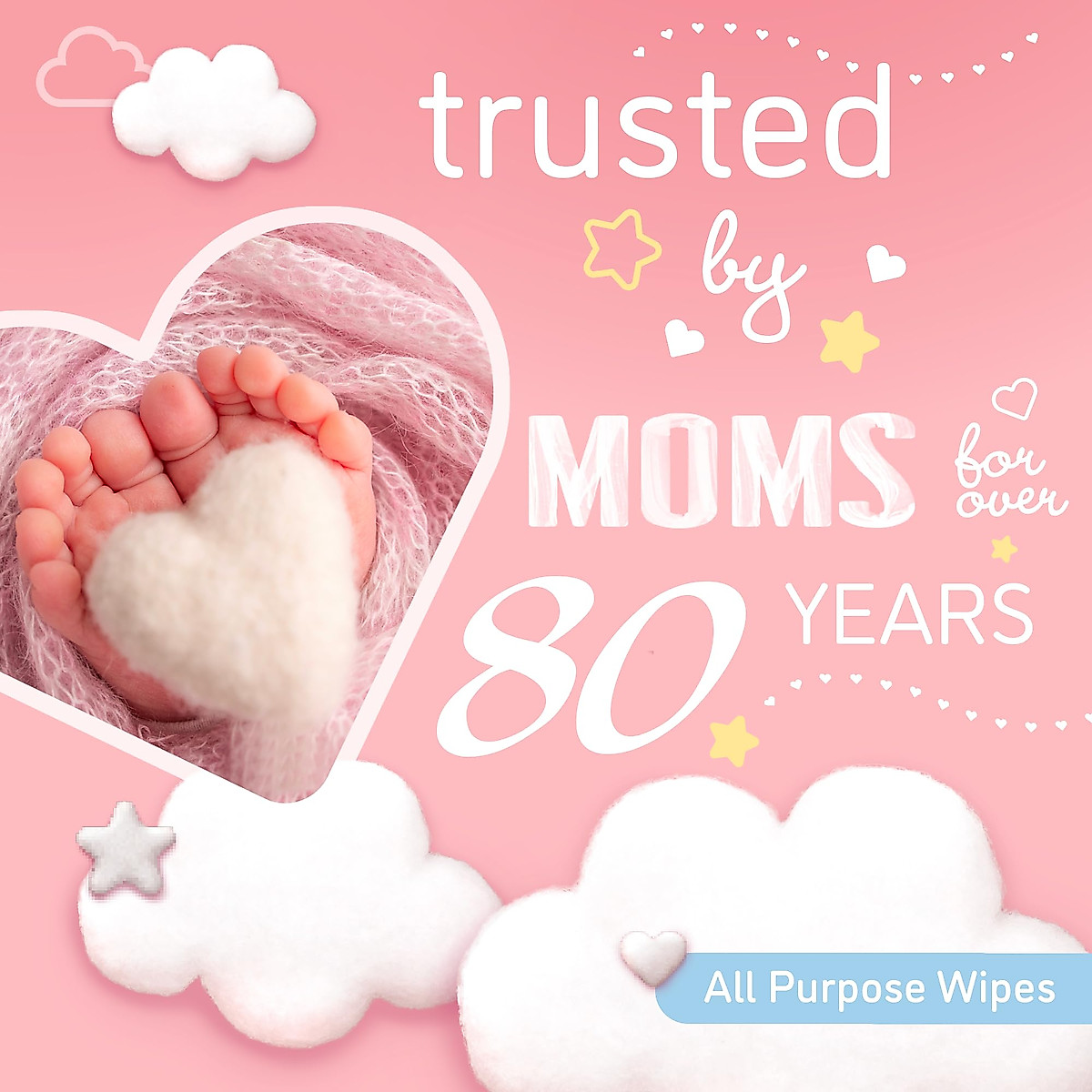 Dreft Multi-Surface All-Purpose Gentle Cleaning Wipes for Baby Toys, Car Seat, High Chair & More, 70 Count (Pack of 4)