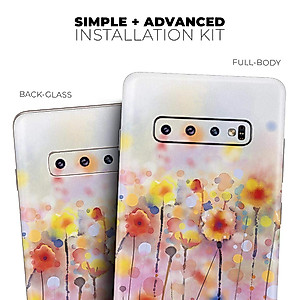 DesignSkinz Drizzle Watercolor Flowers V1 Protective Vinyl Decal Wrap Skin Cover Compatible with The Samsung Galaxy S20 (Screen Trim & Back Glass Skin)