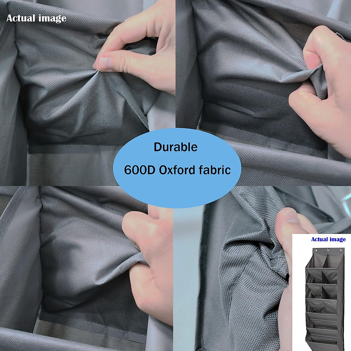 BZVlemon Hanging Shoe Organizer for Closet with 9 Deep Pockets, Over the Door Shoe Rack, Shoe Holder for Narrow Door Dorm RV Shoe Storage, Grey