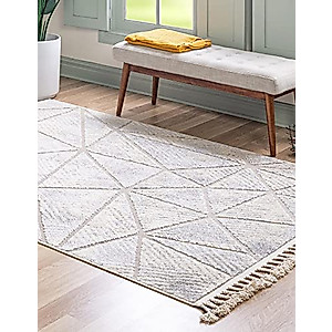 Unique Loom Arlo Collection Area Rug - AJ (Rectangular 9' 0" x 12' 0", Sandy Beige/ Gray)