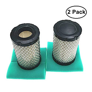 MOWFILL 2 Pack 796031 Air Filter Replace for Briggs Stratton 992376 590825 591334 594201 OEM Air Cleaner Cartridge with 797704 Pre Filter Fits Lawn Mower Air Cleaner Element