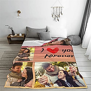Abybela Custom Blankets with Photos Personalized Picture Blankets Using My Own Photos Custom Blanket Gifts for Boyfriend/Girlfriend/Wife/Husband, Birthday Valentines