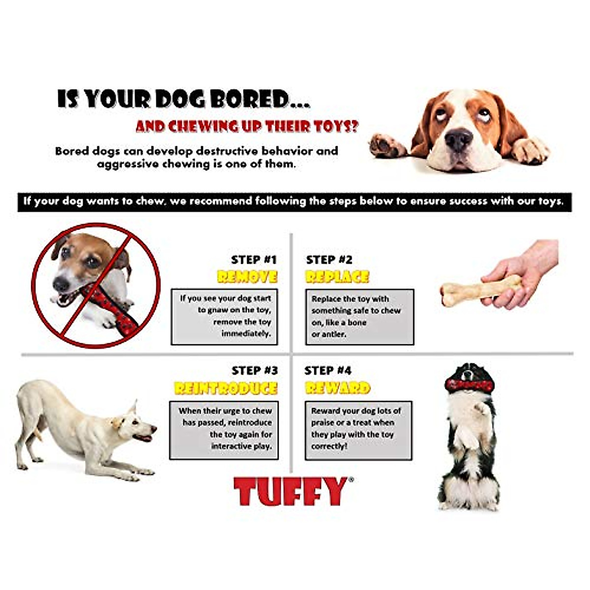 TUFFY - World's Tuffest Soft Dog Toy - Junior 3 Way Tug - Squeakers - Multiple Layers. Made Durable, Strong & Tough. Interactive Play (Tug,Toss & Fetch). Machine Washable & Floats (Combo 2 Pack)