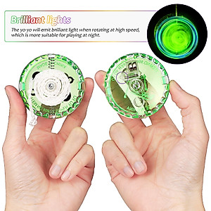 Toyvian Glow in the Dark Light Up Yo-Yo Set for Kids - 6 Pcs LED Light Up Yo Yo Ball Bulk, Flashing Plastic Entertaining Responsive Ball for Beginner Kids Birthday Party Goodie Bag Fillers