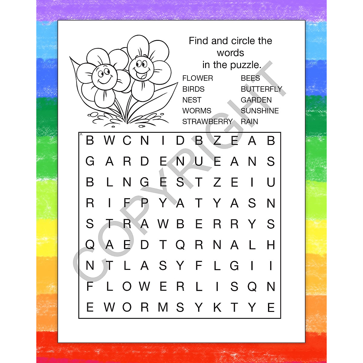 ZOCO - It's Spring - Springtime Friends - Kids Educational Coloring Books (25 Bulk Pack, Without Crayons) - Handout for Students Ages 4-8 - Games, Puzzles, Activities for Kids