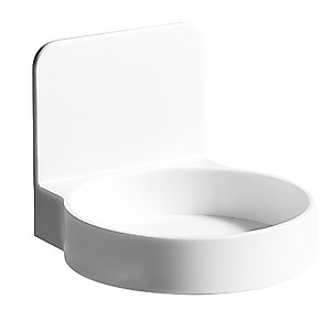 Cyrank Small Round Floating Shelf, Wall Mounted Cup Holder for Bathroom Shower Organizer Caddy Bottle Racks Small Wall Shelf Round Floating Shelves for Wall Decor