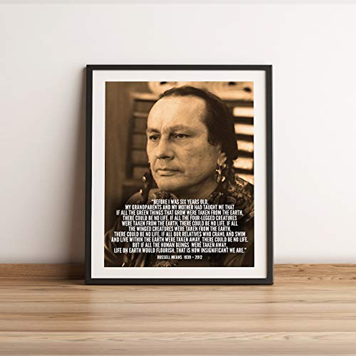 "That Is How Insignificant We Are"-Russell Means, Oglala Dakota Nation- Inspirational Native American Wall Art Print-11 x 14"-Ready to Frame. Spiritual Home-Office Decor. Great Life Lesson-Reminder!