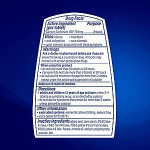 TUMS Extra Strength Antacid Tablets for Chewable Heartburn Relief and Acid Indigestion Relief, Assorted Fruit Flavors - 96 Count