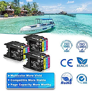 Jagute LC71 LC75 Ink Cartridge Replacement for Brother LC75/LC73/LC71/LC79 XL Compatible with MFC J430W MFC J6710DW MFC J835DW MFC J280W MFC J6510DW Printer (3Black, 3Cyan, 3Magenta, 3Yellow)
