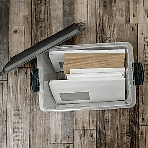 Rotho, Compact, Storage box 4.5 l with lid A5, Plastic (PP) BPA-free, grey/transparent, A5/45l (27,0 x 18,5 x 15,0 cm)