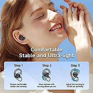 FAMOO Wireless Earbuds, Bluetooth 5.3 Headphones with LED Display, 42H Playtime, Mini Bluetooth Earbuds and Dual Mic with Deep Bass, IPX8 Waterproof Ear Buds for Running Sport Gym Workout