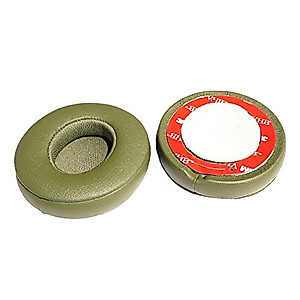 Memory Foam Ear Pads - Protein Leather Replacement Parts Compatible with Beats Solo 2.0 / Solo 3.0 Wireless/Wired On Ear Headphone(1 Pair) (Army Green)