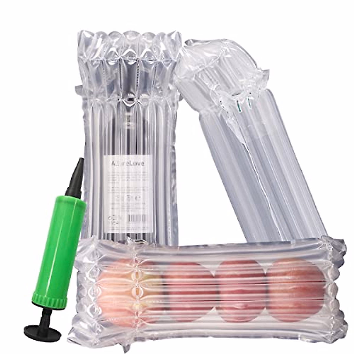 RESISSHO Wine Bottle Protector for Travel, 50 Pack Wine Bags for Travel Inflatable for Wine Fruit with Free Pump Wine Bottle Protector Air Column Cushion Sleeves for Packaging