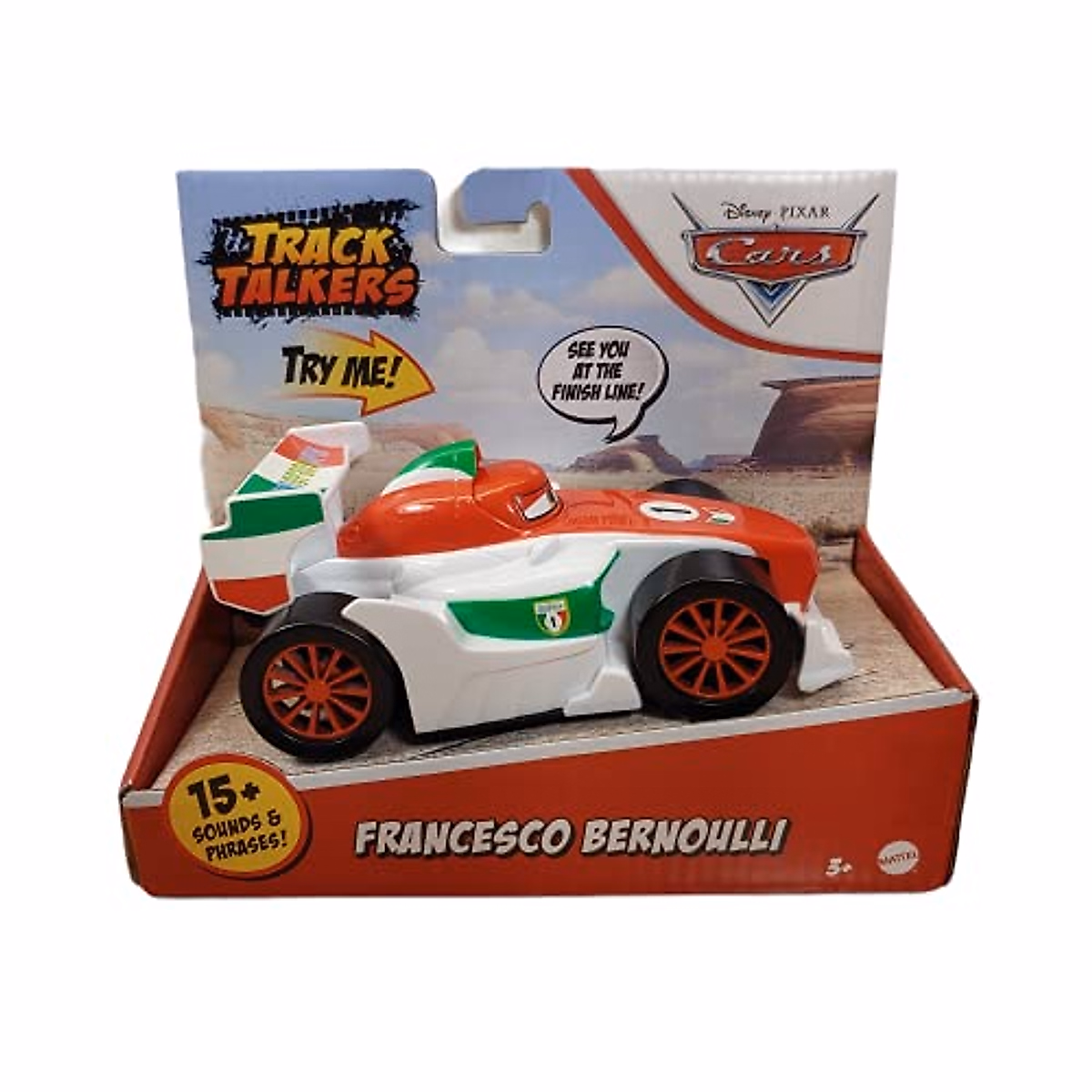 Disney Cars Toys Track Talkers Francesco, 5.5-in, Authentic Favorite Movie Character Talking & Sound Effects Vehicle, Fun Gift for Kids Aged 3 Years and Older, Multicolor