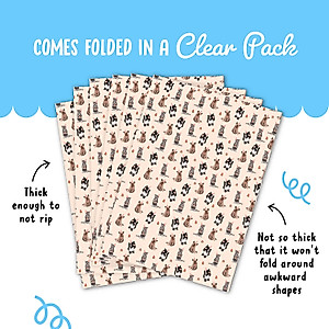 CENTRAL 23 - Cat Wrapping Paper - 6 Sheets of Pink Birthday Gift Wrap - Kittens in Hats - For Women Girls New Baby - Recyclable