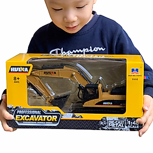 Gemini & Genius Excavator Toys, Construction Vehicle Digger Toys 1/40 Scale Die-cast Grader Engineering Tracked Excavator Vehicle Alloy Models Toys for Kids and Decoration for House
