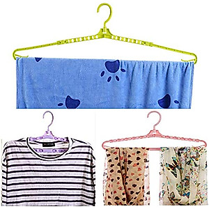 Extra Large Hangers Big Clothes Hangers Enlarge Adjustable Shoulder 16.4"-27.2" Drying Hanger 4 Pack Sturdy Hangers for Wide Polos Tops Cardigans Quilt Bath Towel Big and Tall Shirts 4 Colors Hanger