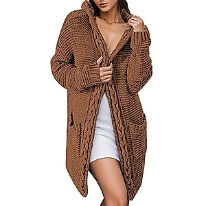 Business Casual Fuzzy Fleece Striped Cozy Sweaters for Women Utility Anoraks Women's Pajamas Adjustable Fall Sweaters for Women 2023 Brown Flannel Women Womens Fall Cardigan Military Jacket Women