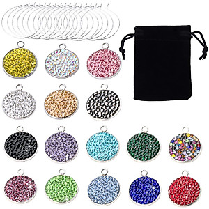 16pcs Bling Wine Glass Charms Markers Tags, Wine Charms for Stem Glasses, Wine Glass Identifier Tags with Bling Rhinestones Crystal for Stem Glasses Tasting Party Favors New Year.
