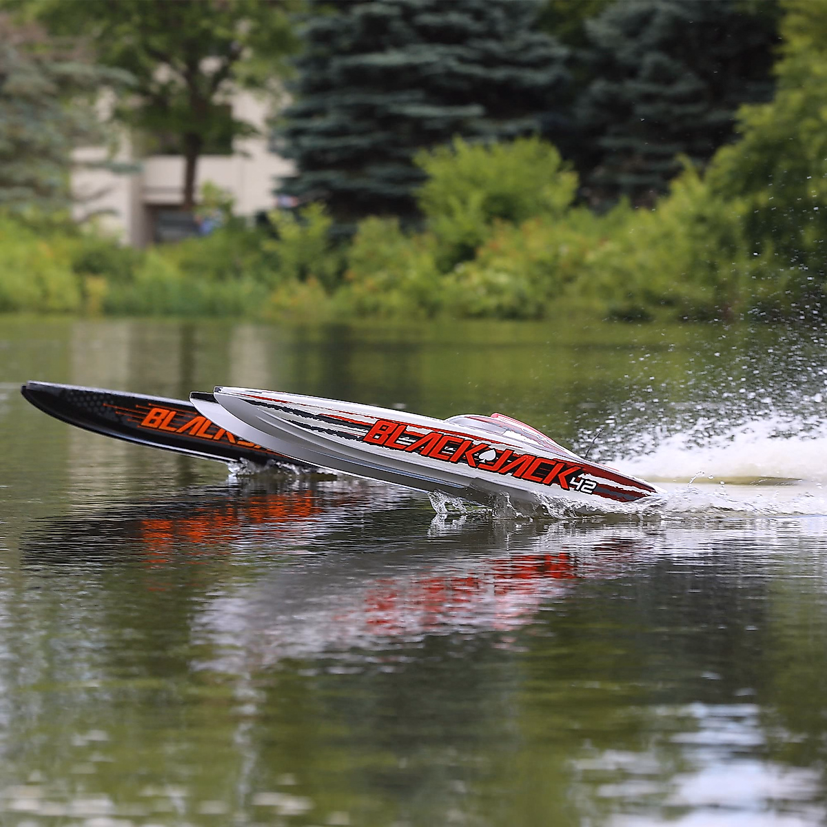 Pro Boat RC Blackjack 42" 8S Brushless Catamaran RTR Battery and Charger Not Included Black/Orange PRB08043T1