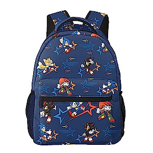 TopJianyu Cartoon Backpack For Boys Teen Blue Backpacks Cute Bookbag Lightweight Casual Daypack Travel Bag