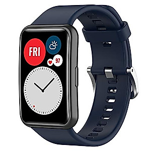 MOTONG for Huawei Watch Fit Replacement Band - Silicone Replacement Wrist Band Strap for Huawei Watch Fit with Tools (Blue)