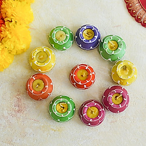 TIED RIBBONS 12 pcs Handmade Clay Diya for Diwali, Wax Filled | Traditional Homemade Diyas Tealight | Indian Oil Lamp | Diwali Decorations for Home | Terracotta Diyas | Matki Diya | Diwali Diya
