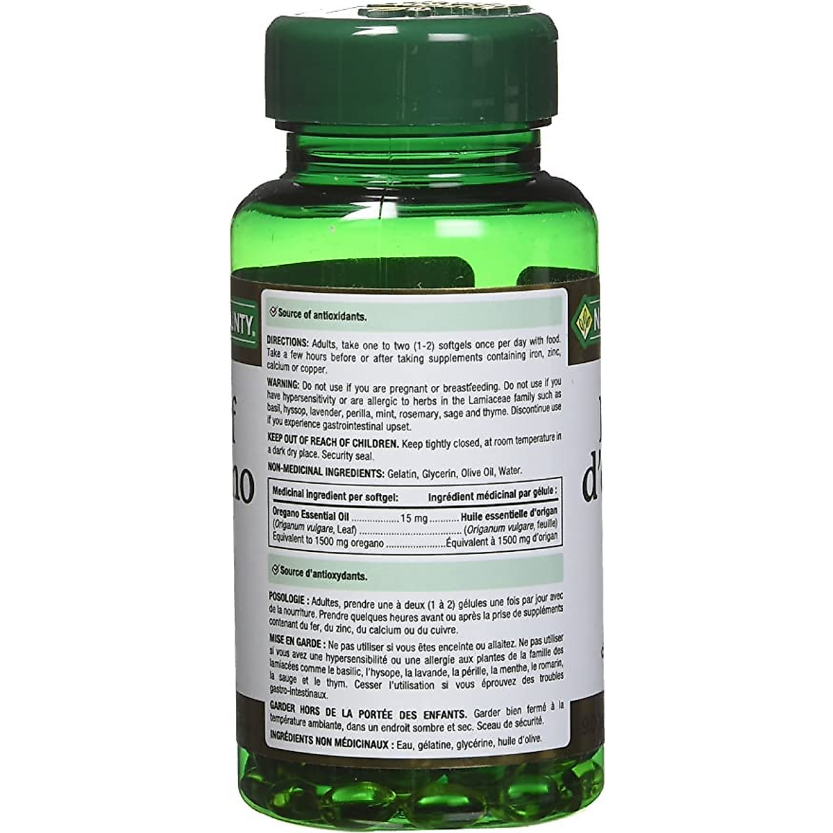 Nature's Bounty Oil of Oregano 1500 mg 90 Liquid Softgels (Packaging May Vary)