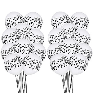30 Pcs Music Notes Balloons Music Party Decoration Balloons 12 Inches Latex Balloon for Musical Theme Birthday Party Decorations