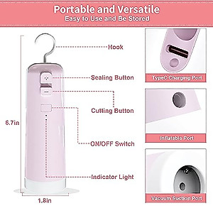 Mini Bag Sealer with Cutter, Portable Food Heat Sealer Machine - 4 IN 1 Handheld Electric Vacuum Sealer/Mini Bag Sealer/Balloon Pump/Bags Cutter for Home or Travel