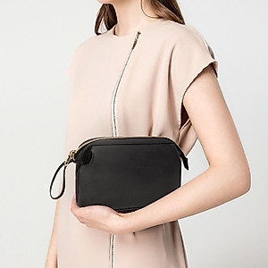 OCHEAL Travel Makeup Bag,Cosmetic Bags for Women,Large Capacity Portable Cosmetic bag Storage Organizer for Purse Everyday Use -Black