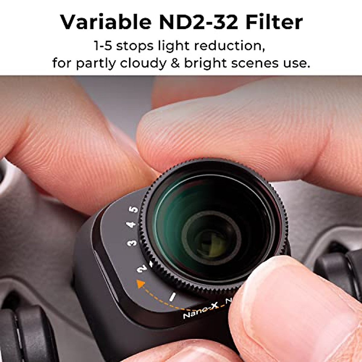 K&F Concept Mini 3/ Mini 3 Pro Variable ND Lens Filters Kit ND2-32+ND32-512(2 Pcs), Variable ND Filters 1-5 Stops + 5-9 Stops Compatible with DJI Mini 3/ Mini 3 Pro