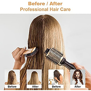 Hot Air Brush, 4 in 1 Hair Dryer Brush & Volumizer, One Step Blow Dryer Suitable for Straight and Curly Hair, Ceramic Coating Achieve Salon Styling at Home 1200W