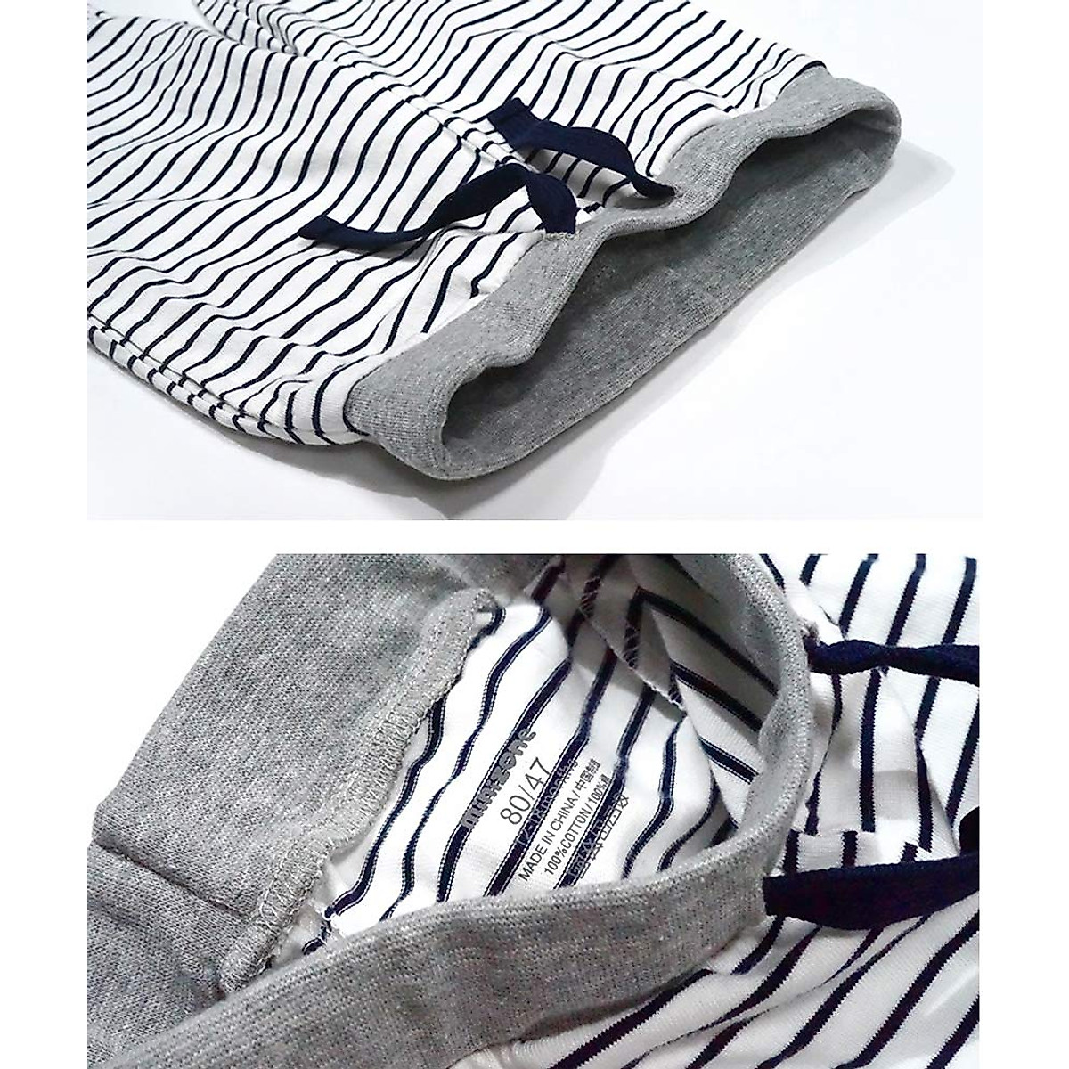 SUYEORLI Toddler Baby Boys Girls Joggers Pants Cotton Soild Color Stripes Sweatpants with Drawstring 1-6T (Green+Light Grey, 4-5T)