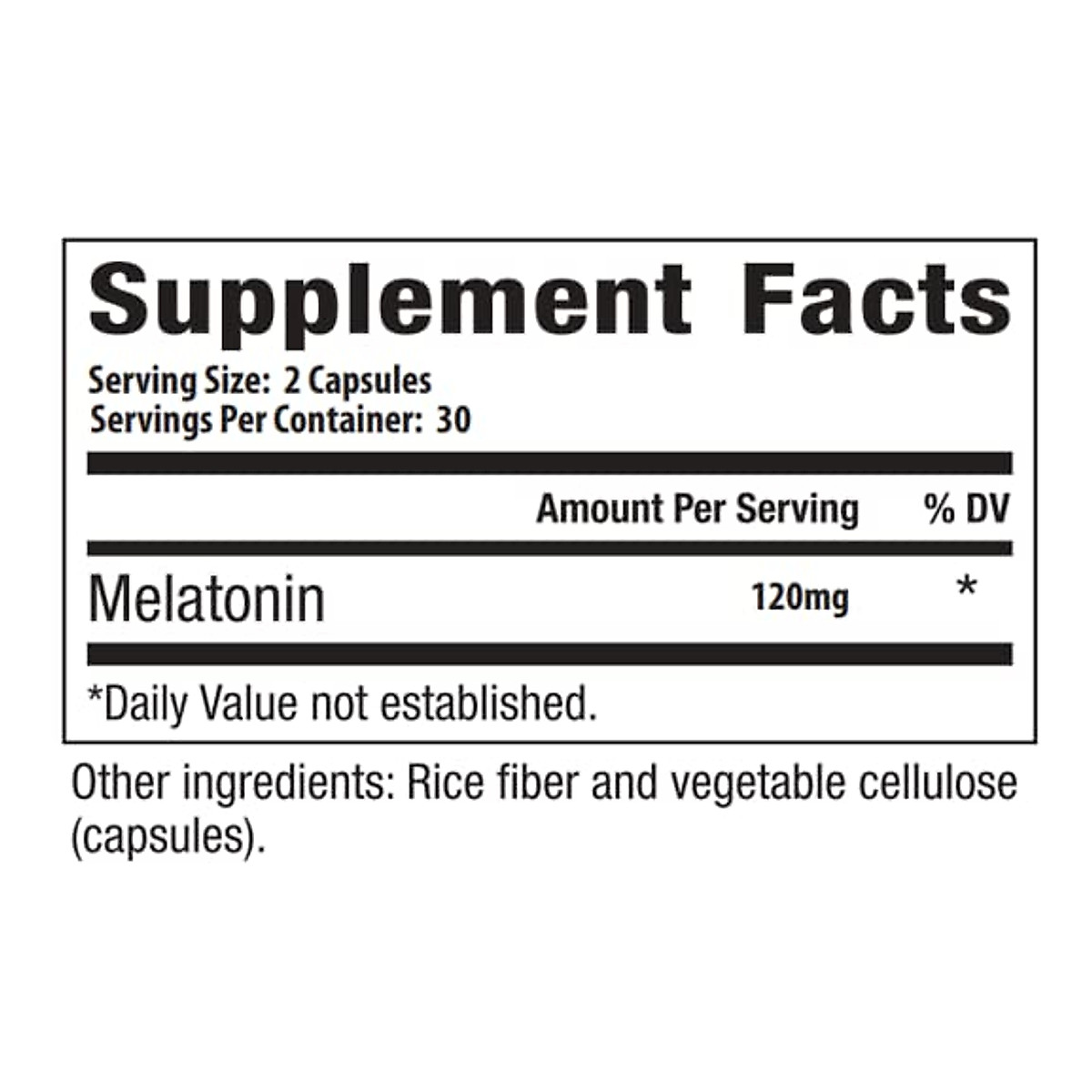 Max High Dosage Melatonin 120 mg in Easy-to-Swallow Capsules - 30 Servings