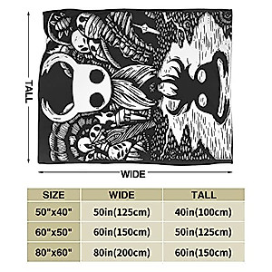 Hollow Game Knight Throw Blankets Soft Comfortable Warm Fleece Blanket for Sofa Cartoon Air Conditioning Blanket for All Season 50"X40"