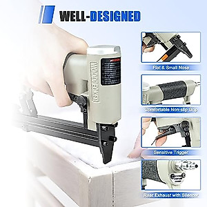 Woodpecker N7116S Pneumatic Continuous Firing Upholstery Stapler, 22 Gauge 71 Series 3/8-inch Crown Staple Gun Fits 3/16-inch to 5/8-inch Length Staples