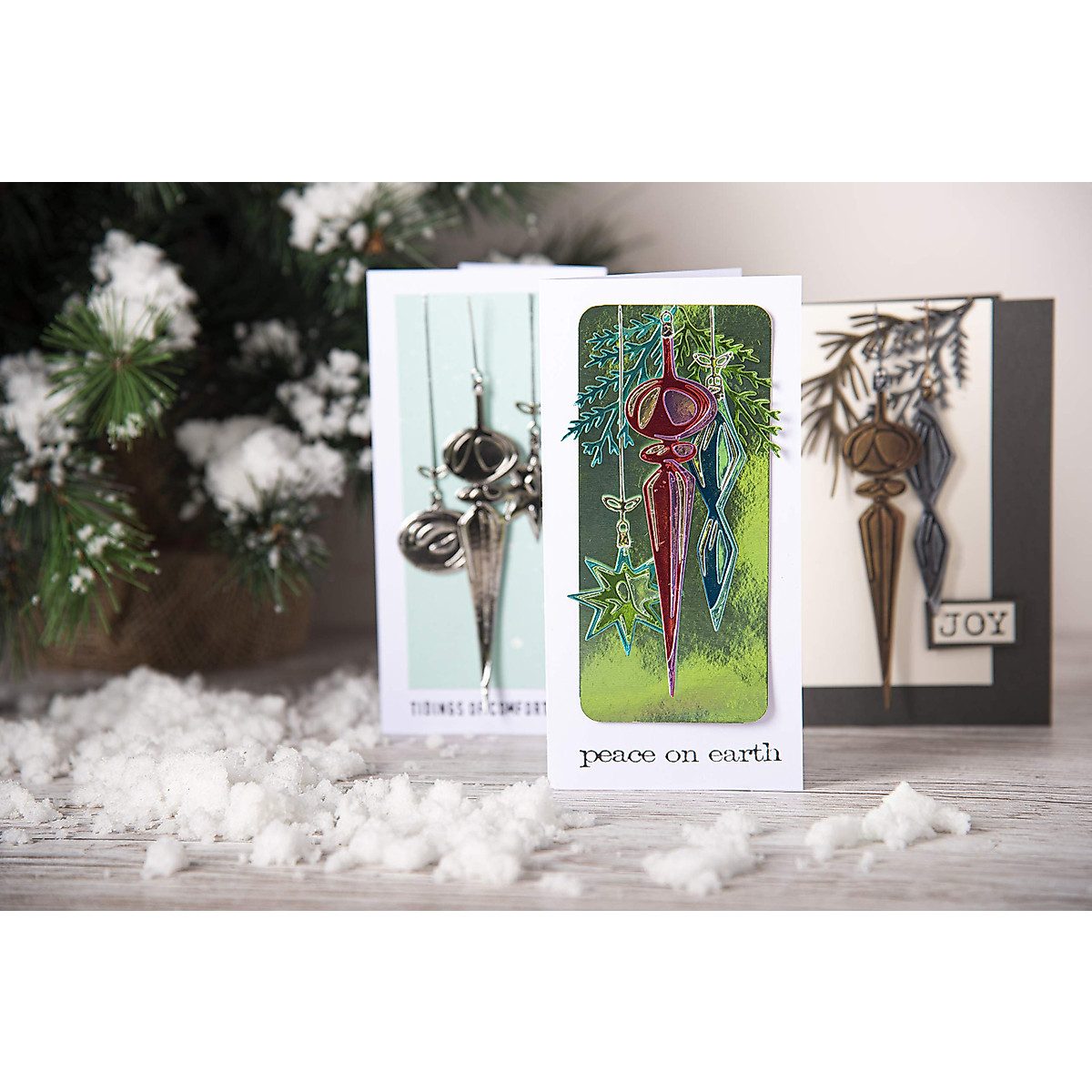 Sizzix Thinlits Die Set , Ornaments by Tim Holtz, 17 Pack, Multiple Sizes, us:one, Hanging Baubles 17 Count