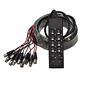 Seismic Audio Speakers 8 Channel Low Profile XLR Send Sub Snake Cable, XLR Splitter Cable, 50 Feet