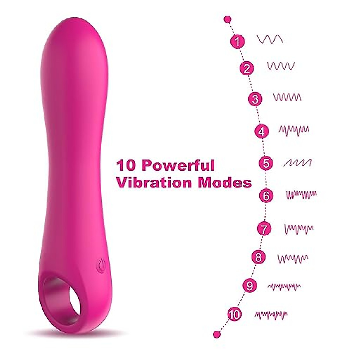 Adult Toys G Spot Dildo Vibrator - NSBAN Mini Vibrating Dildos with 10 Powerful Vibrations Modes, Anal Clitoris Finger Vibrators for Travel Sex Toy for Womens Sexual Toy(Pink)