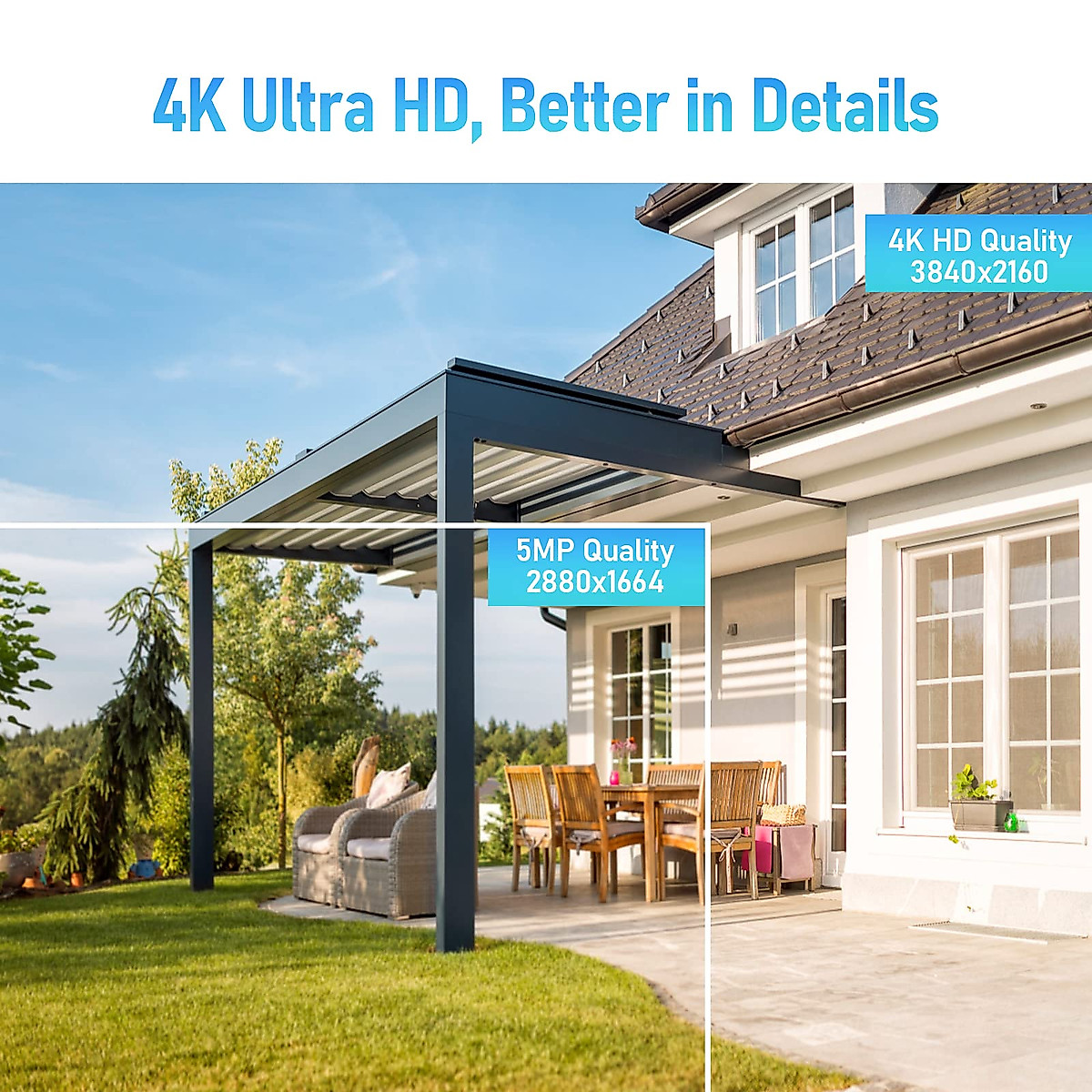 4K 8MP Outdoor POE PTZ Camera, Auto-Tracking Security IP Camera with 20X Optical Zoom, IR Night Vision Person/Vehicle/Pet Detection, Built-in 2-Way Audio Support Up to 128GB SD Card (Not Included)