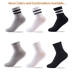 Oohmy Boys Socks 12-Pack Boys' and Girls Unisex Socks Cotton Athletic Ankle Socks Kids Toddler (Mid-Gray, XL (13-15 years old))