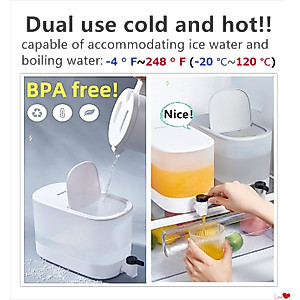 JADERY Plastic Drink Dispenser with Spigot, 1 Gallon Beverage Dispenser Cold Drink Container for Iced Tea