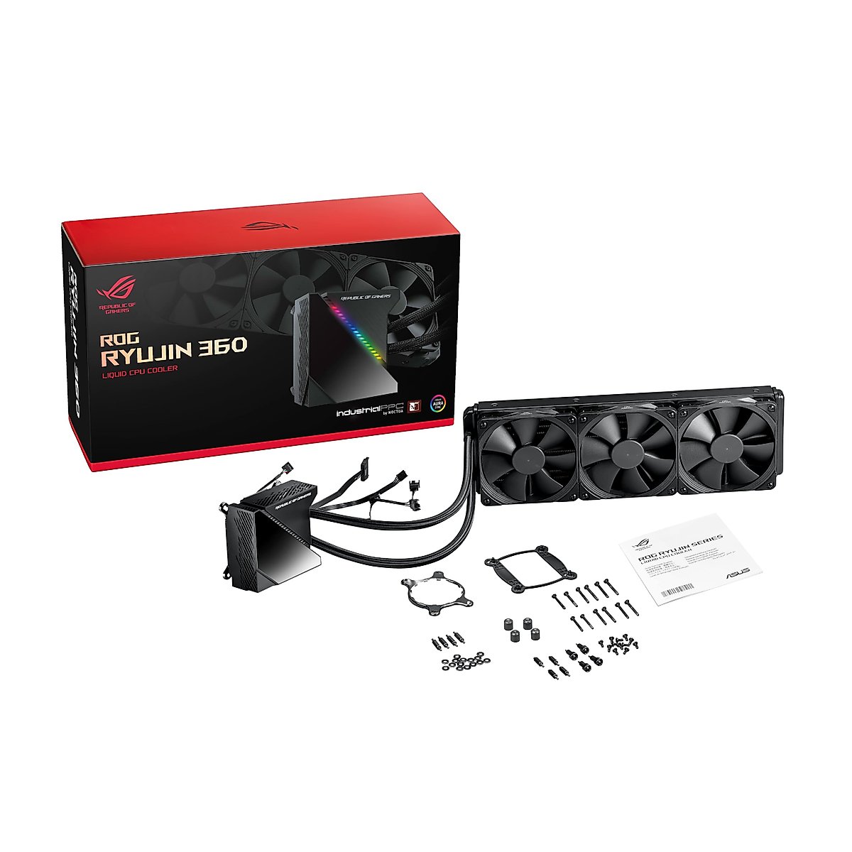 ASUS ROG Ryujin 360 All-in-One Liquid CPU Cooler with Colour OLED, Aura Sync RGB and Noctua iPPC 2000 PWM 120 mm Radiator Fan