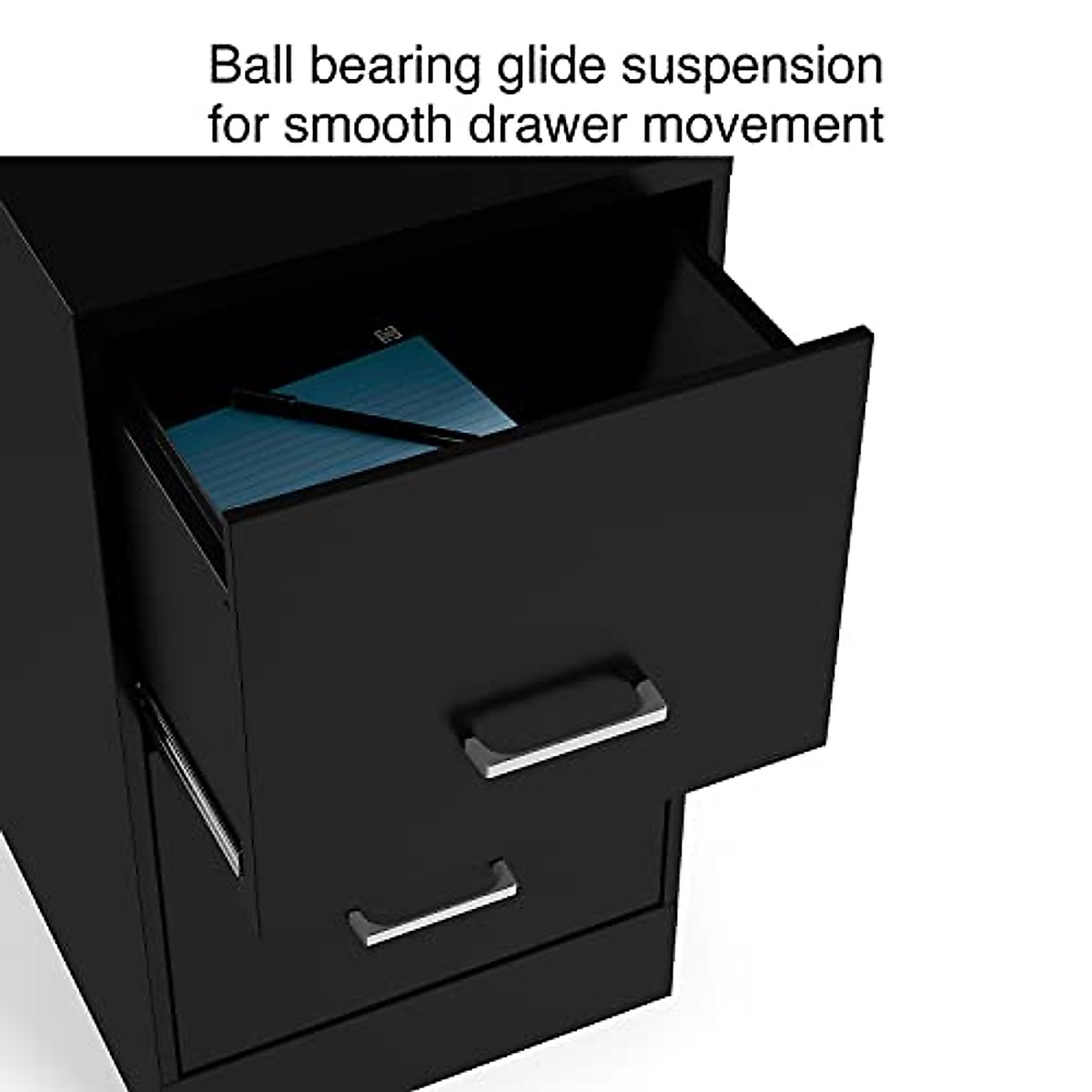 Staples 2806659 2-Drawer Vertical File Cabinet Locking Letter Black 22-Inch D (52153)