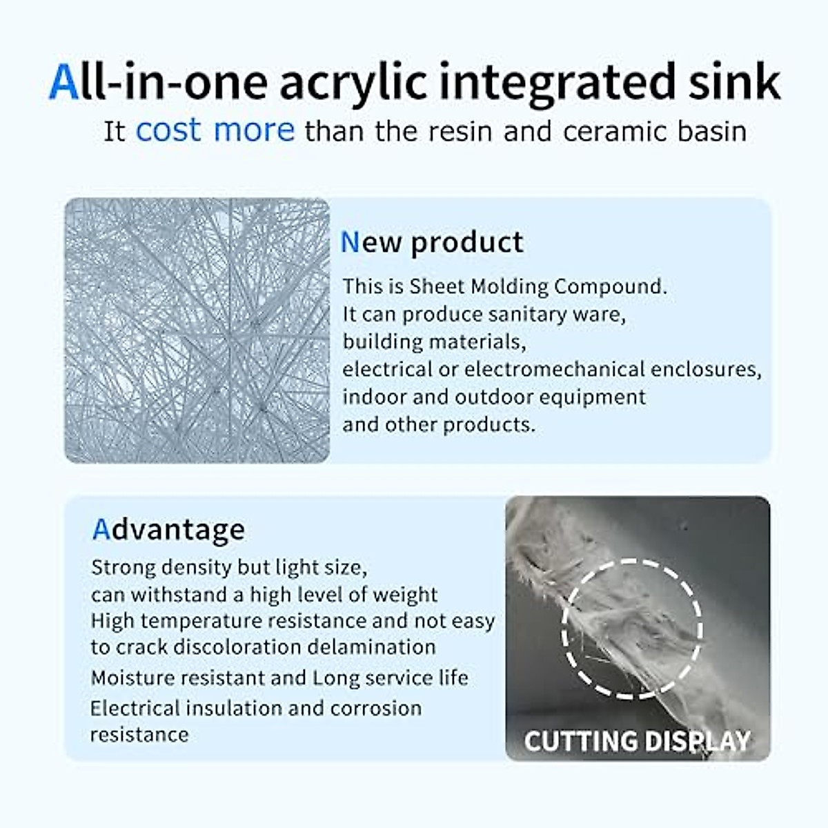 Voohek Bathroom Vanity Set, Cabinet & Sink Combo, for Apartment Dorm, Kitchen, Home Office, 30 Inch (Side Storage), Brown Oak