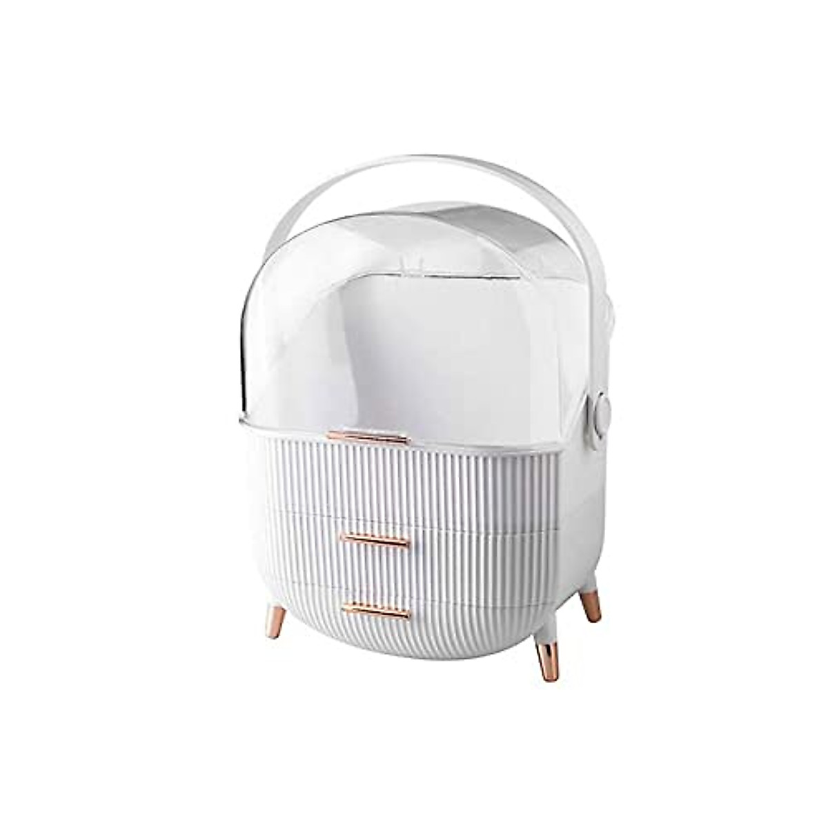 TUOZHE Jewellery Box, Storage Box Large Capacity Waterproof and Dustproof Vanity Box Bathroom Desktop Skin Care Storage Drawer (Color : White)