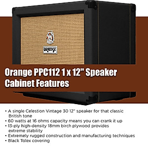 Orange 1x12 Cabinet Celestion V30 16 Ohm Black