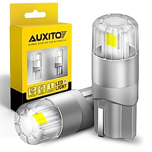 AUXITO 194 LED Bulbs White, Super Bright 1:1 Size, License Plate Light 168 2825 W5W T10 Error Free Car Bulbs for Dome Map Door Courtesy Side Marker Cornering Trunk Light (Pack of 2)