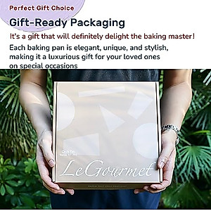 LeGourmet Nonstick Round Cake Pan 9 Inch, Ceramic Coating, Non-Toxic, Rust Resistant Aluminized Steel, Perfect Circle Baking Dish for Pie, Brownie, Tart - Cyan